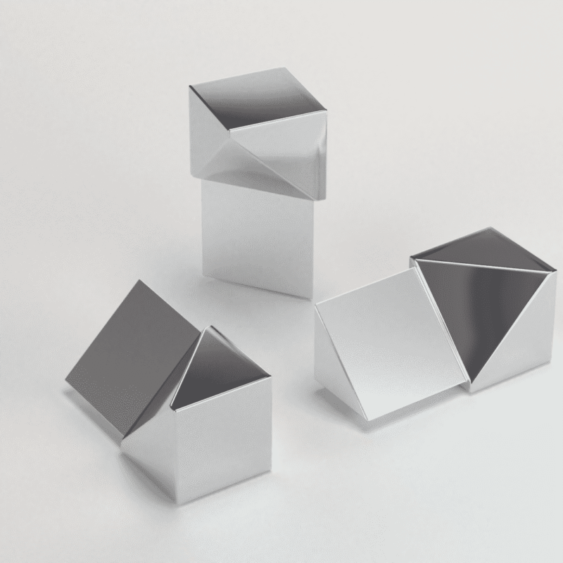 Vroma Bright Chrome Triangle Aluminium Corner blocks | Vroma Trims