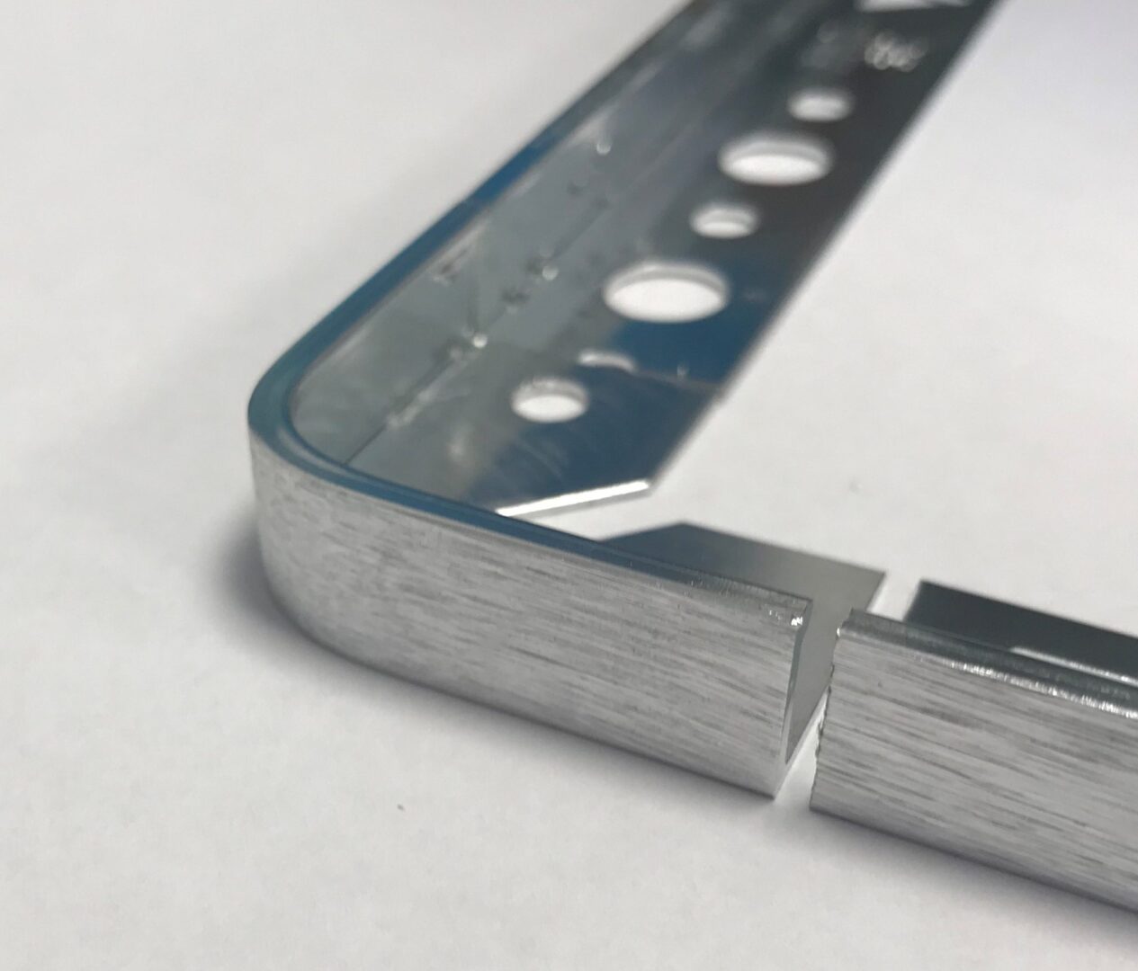 Vroma Deep Brushed Chrome L Shape Aluminium Corner blocks | Vroma Trims