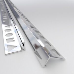 Vroma Grey Metallic Straight Edge L-Shape 2.5M Heavy Duty Aluminium Tile Trims | Vroma Trims