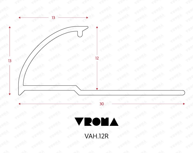 Vroma Light Brushed Chrome Quadrant 2.5M Heavy Duty Aluminium Tile ...