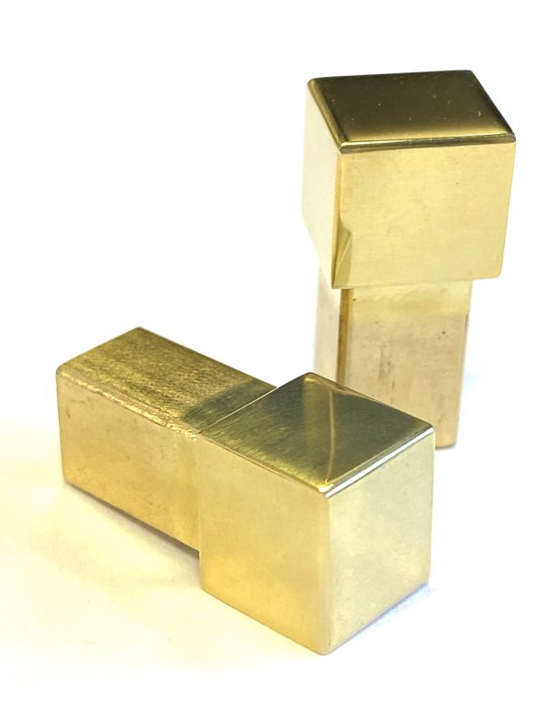 Vroma Polished Brass Box Square Edge Corner Block | Vroma Trims