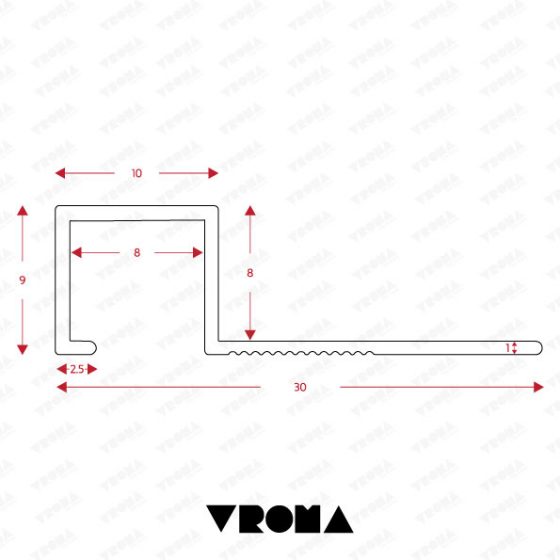 Vroma Brass Natural Finish Box Shape 2.5M Heavy Duty Brass Tile Trims ...