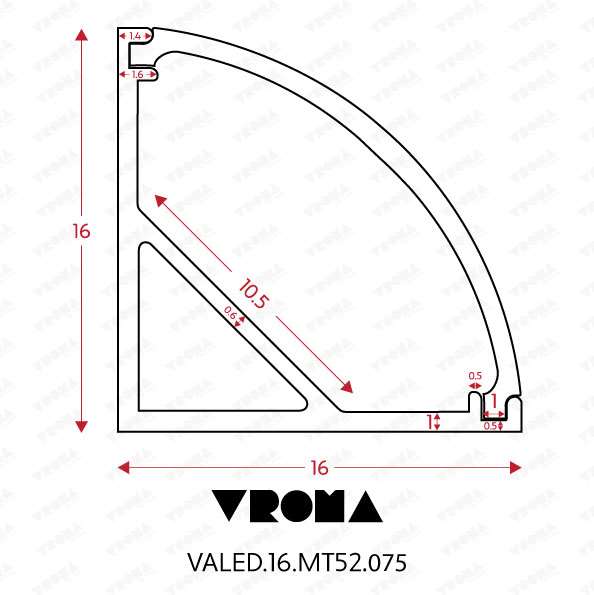 Vroma LED Full Corner Surface Mounted Tile Trim 2 Meter (075) | Vroma Trims