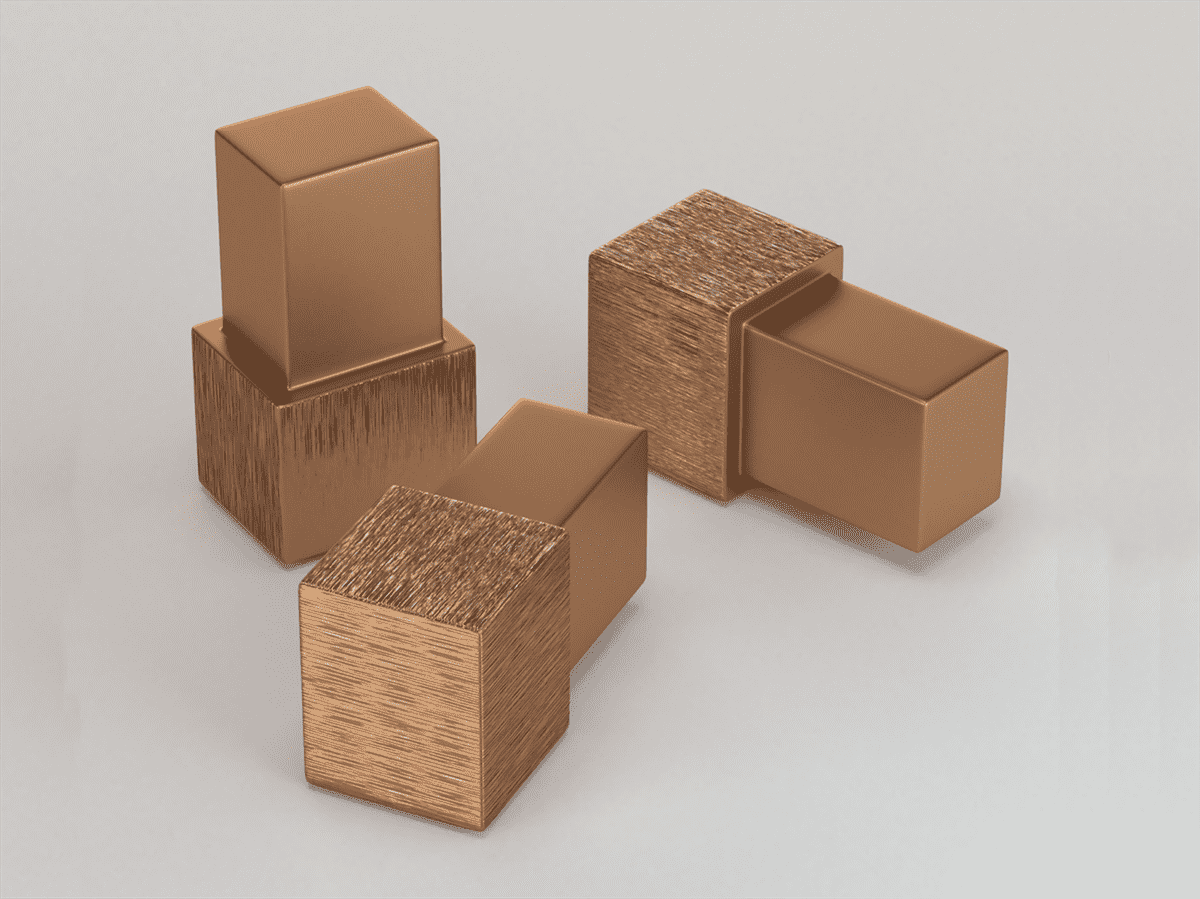 Vroma Brushed Bronze Box Square Edge Corner Block by Vroma