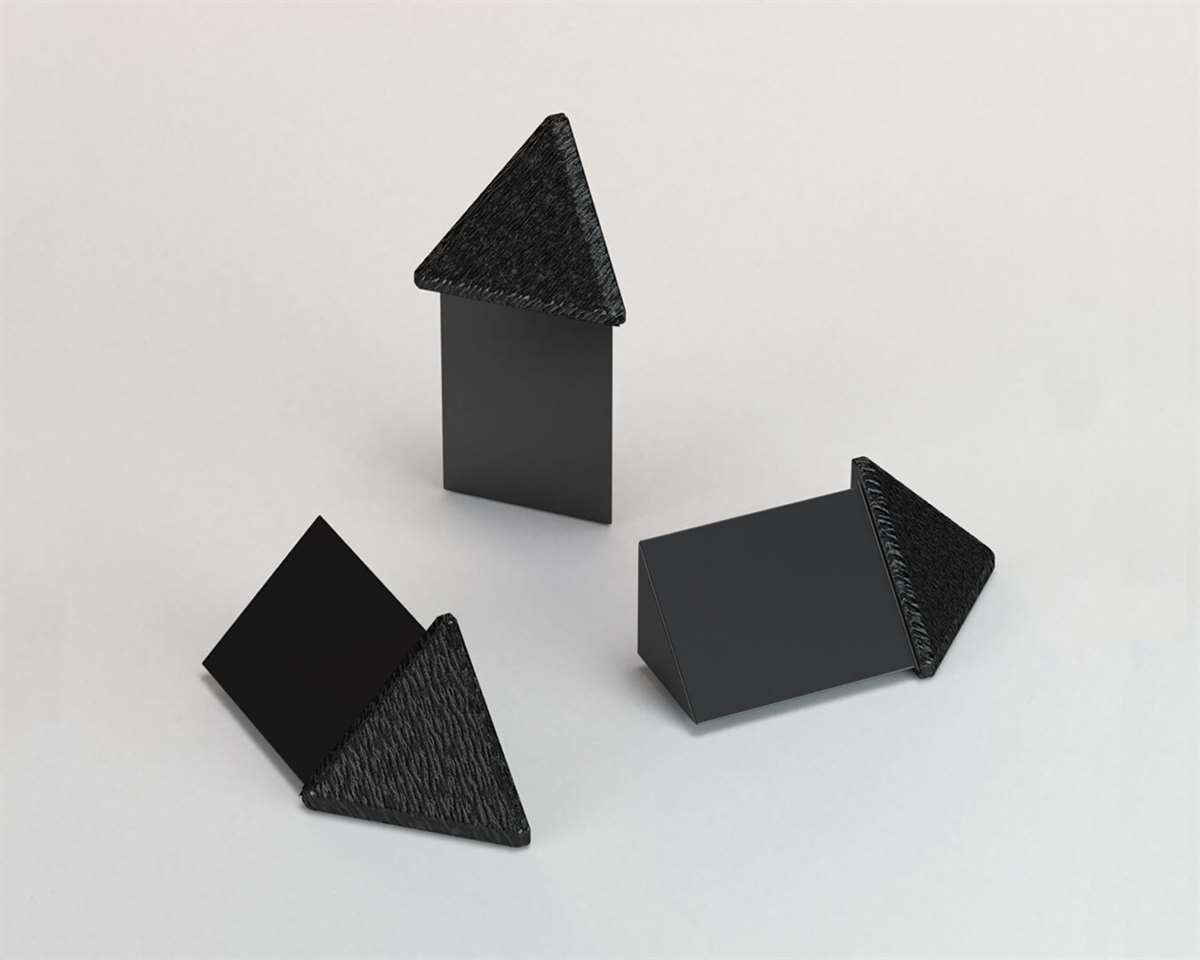 Vroma Deep Brushed Black Triangle Aluminium Corner blocks by Vroma