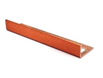 Vroma Solid Copper Brushed Finish Straight Edge L-Shape 2.5M Heavy Duty ...
