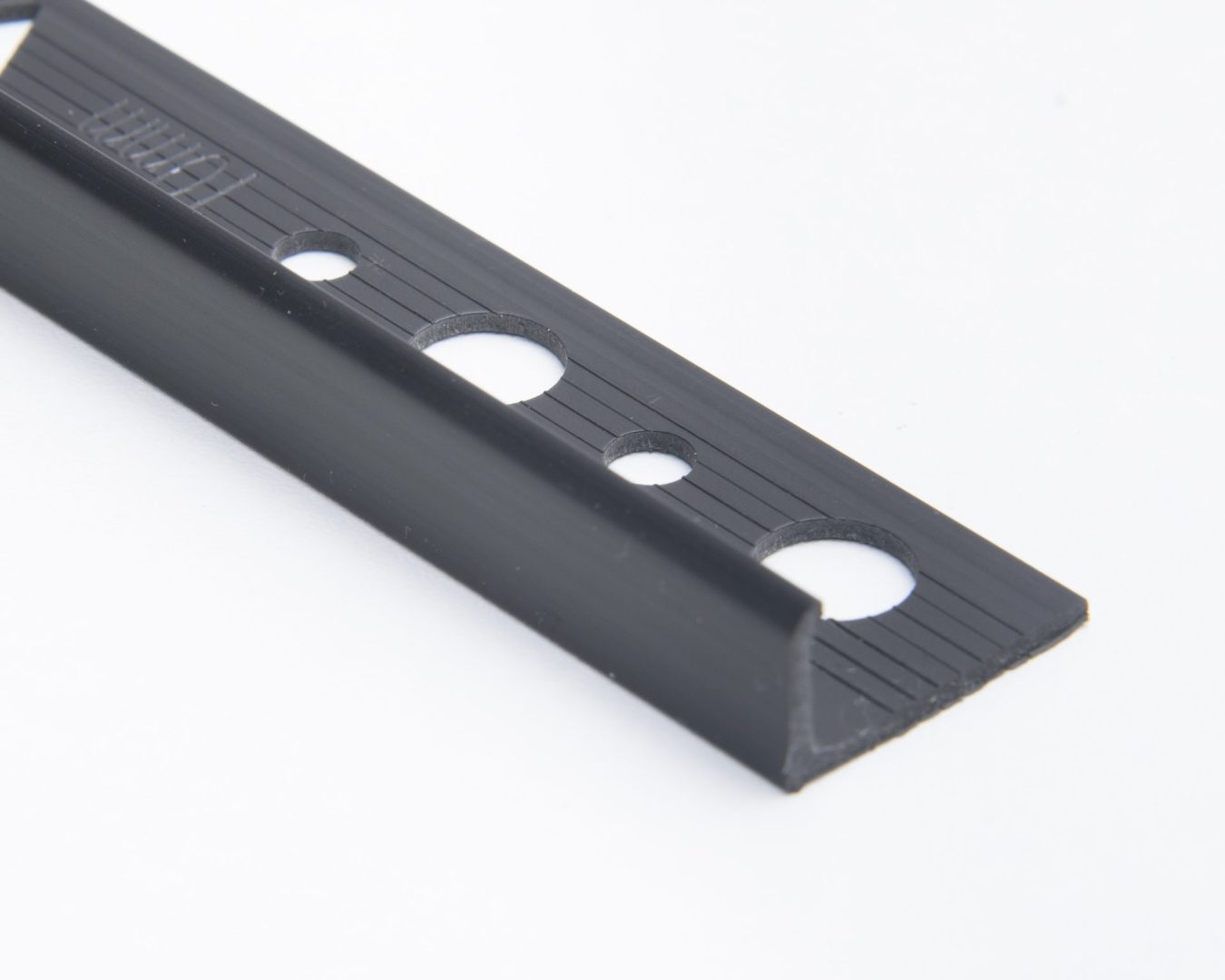 Plastic Black Straight Edge L-Shape 2.5M Tile Trim by Vroma